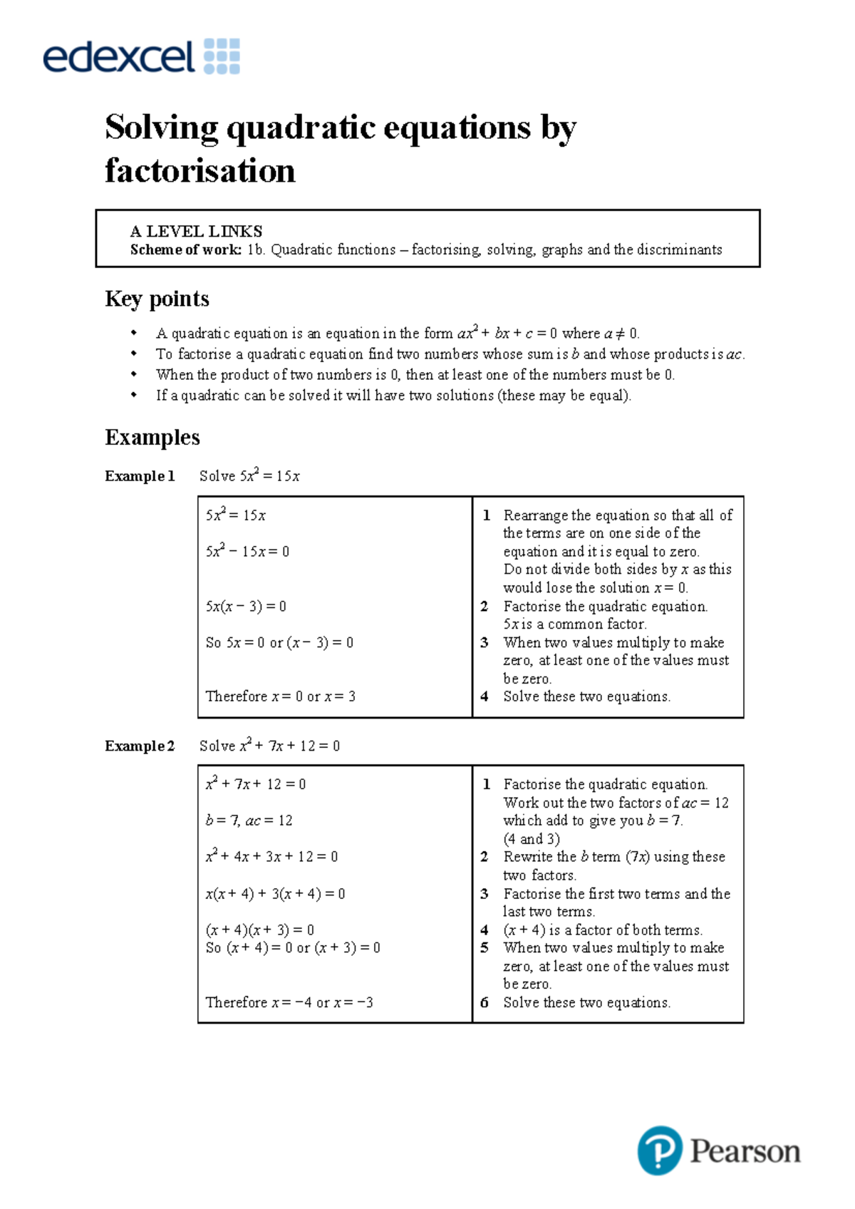 1b-3 Solving quadratic equations - Solving quadratic equations by ...