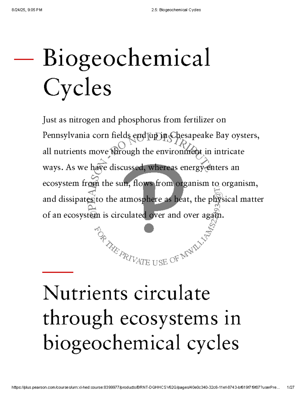 Biogeochemical Cycles: Understanding Nutrient Flow in Ecosystems (9:05 ...