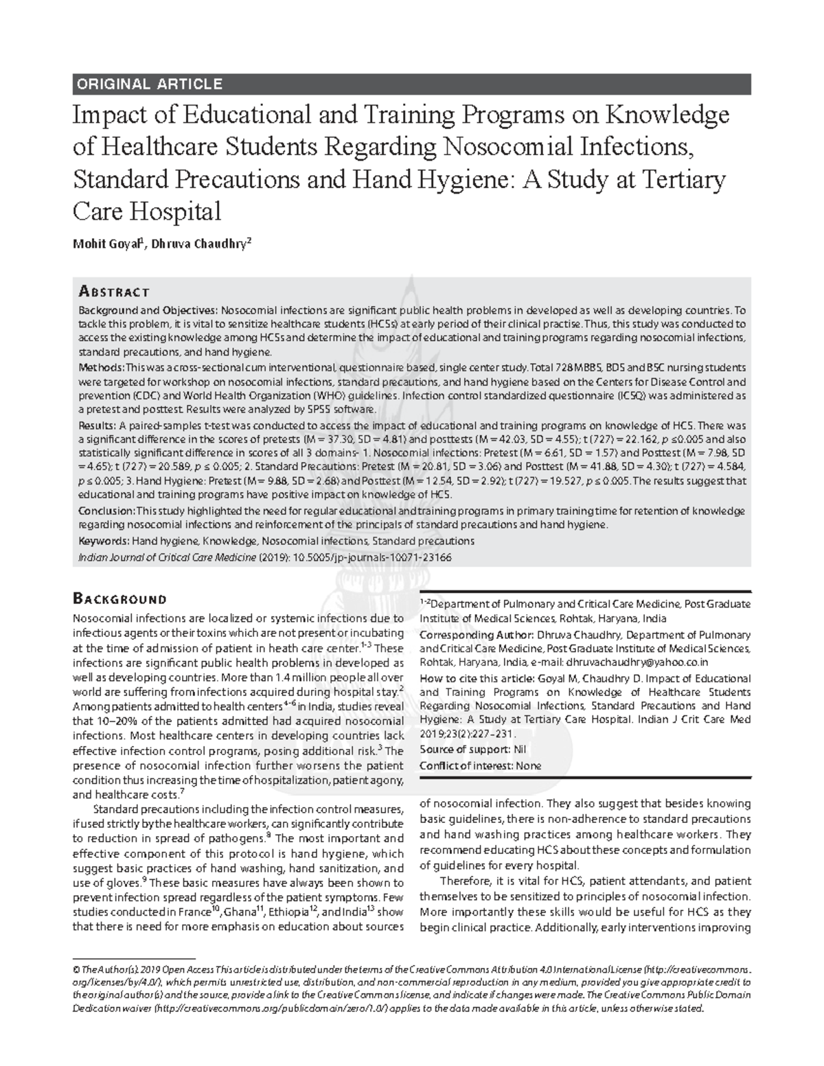 Impact of Educational Programs on Healthcare Students' Knowledge of ...
