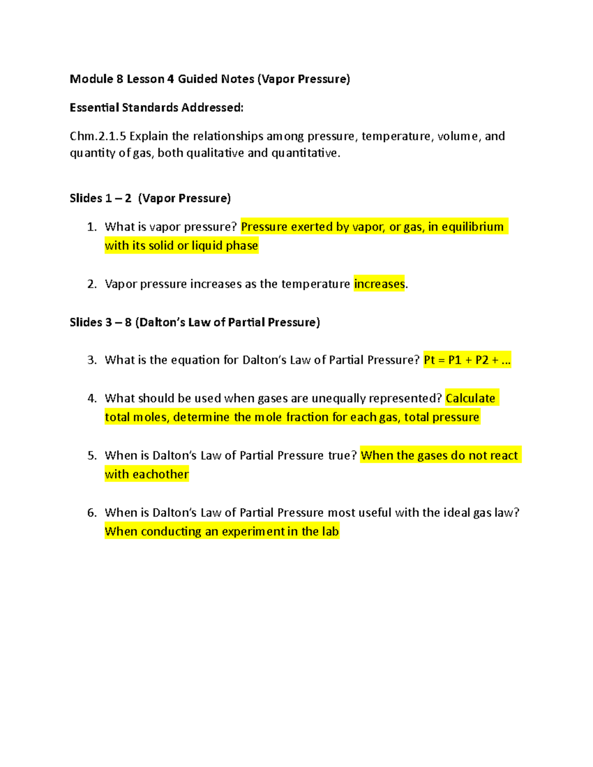 Module Eight Lesson Four Guided Notes - Module 8 Lesson 4 Guided Notes ...