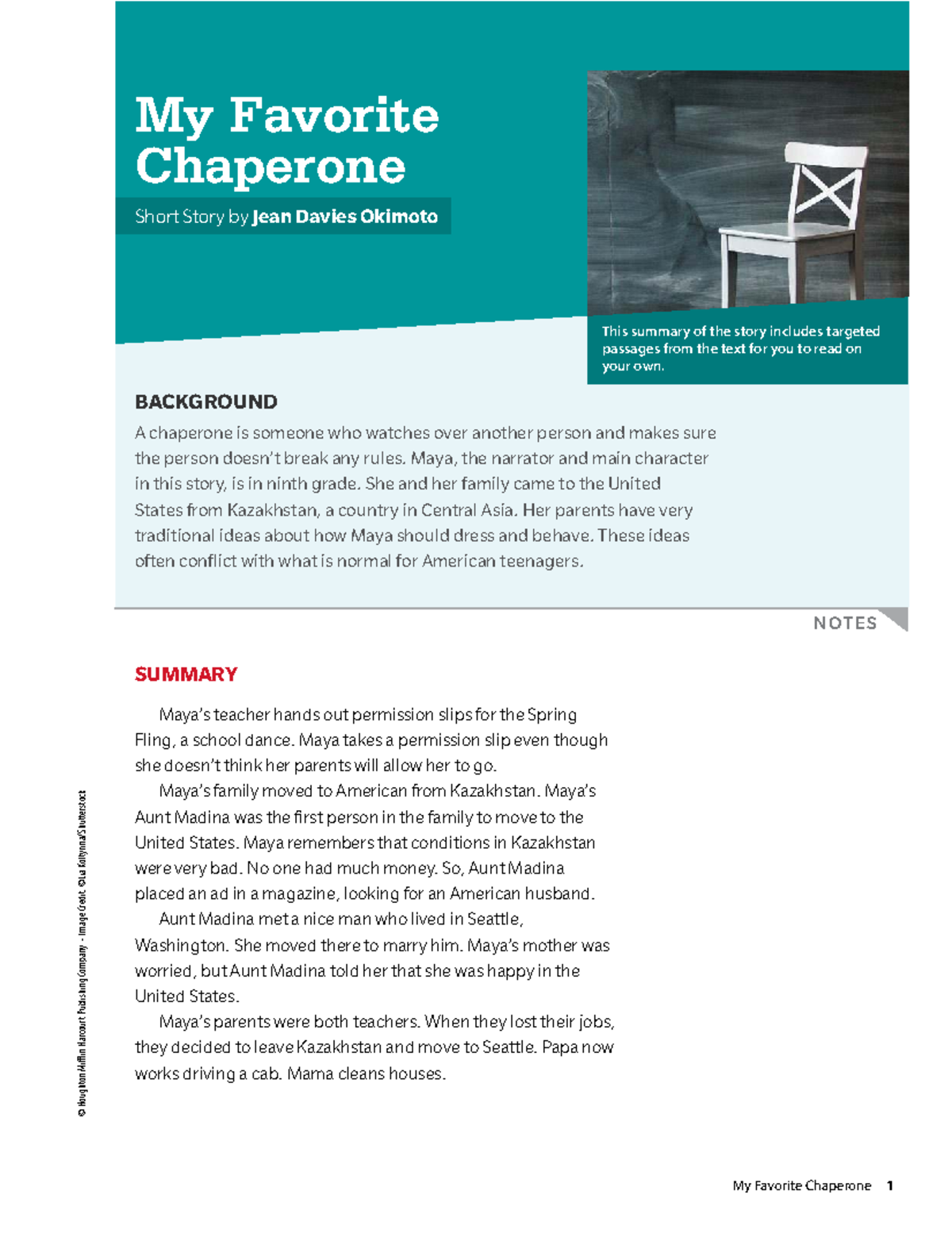 ENG 08: My Favorite Chaperone - Summary & Analysis Notes - Studocu