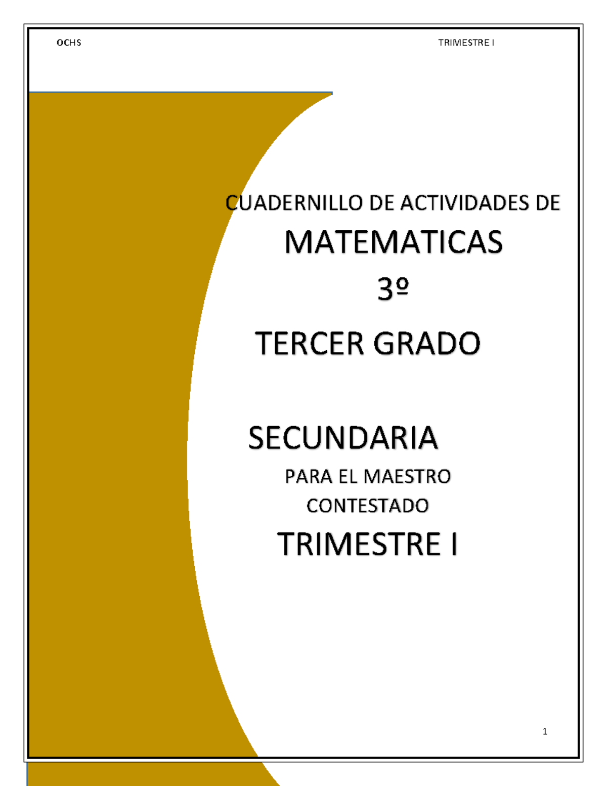 Cuadernillo Matematicas 3 Secundaria Tercer Grado Secundaria Para El