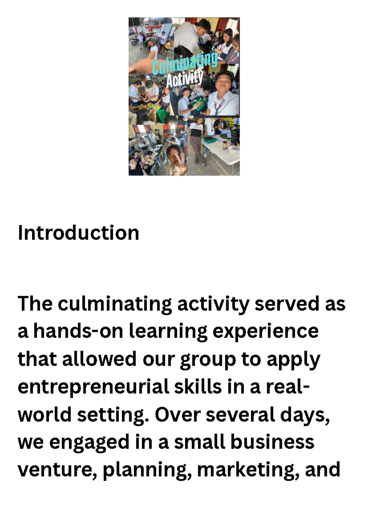 Introduction 20250218 093320 0000 - Introduction The culminating ...