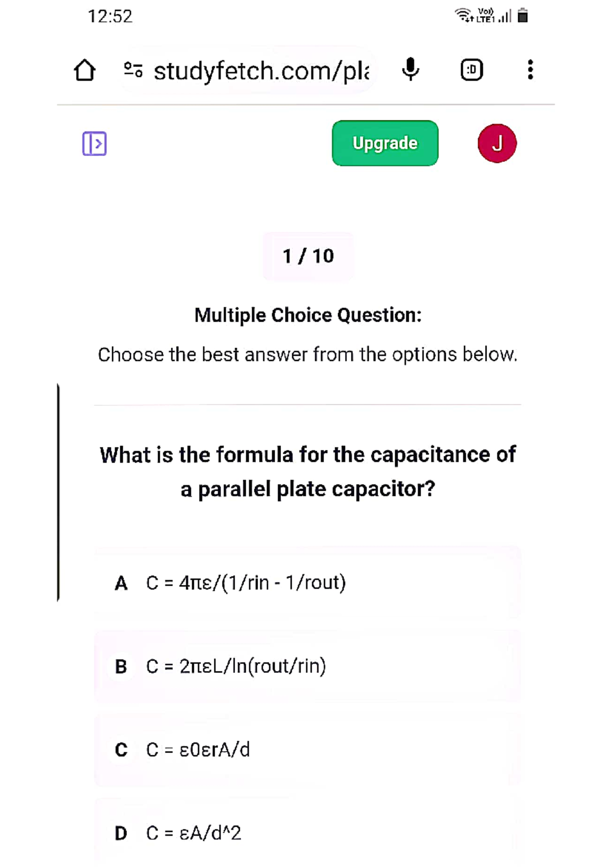 CH11 - mcp_chapter 11 - 12:52 LTE1 ml Vo)) :D Upgrade J Multiple Choice ...