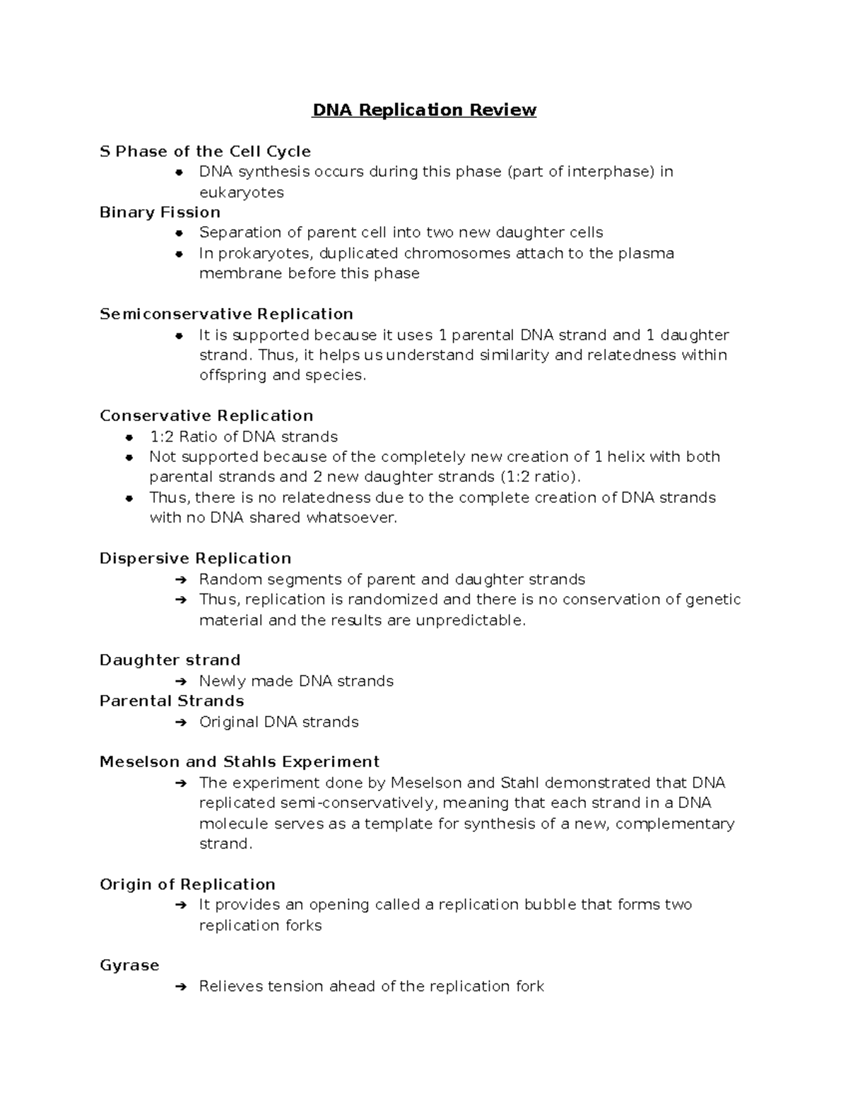 DNA Replication Review - Thus, it helps us understand similarity and ...