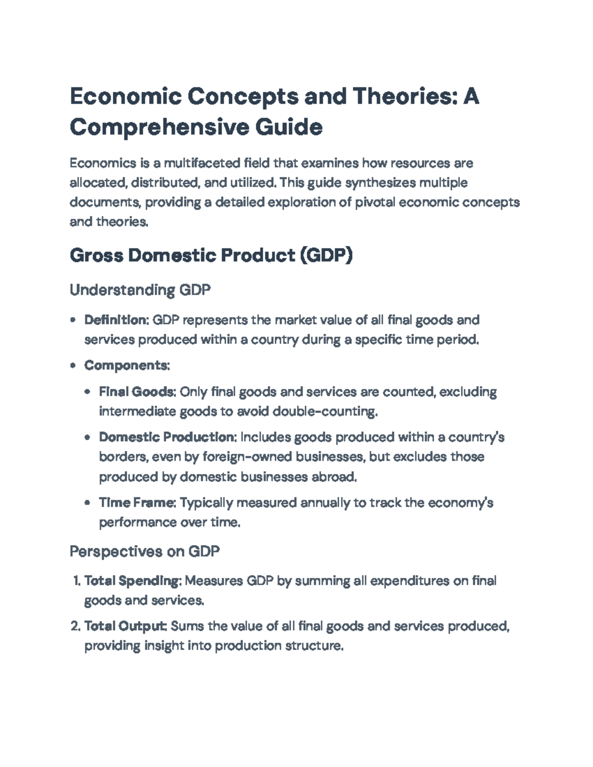 Economic Concepts and Theories: Comprehensive Guide for Economics 101 - Economic Concepts and ...