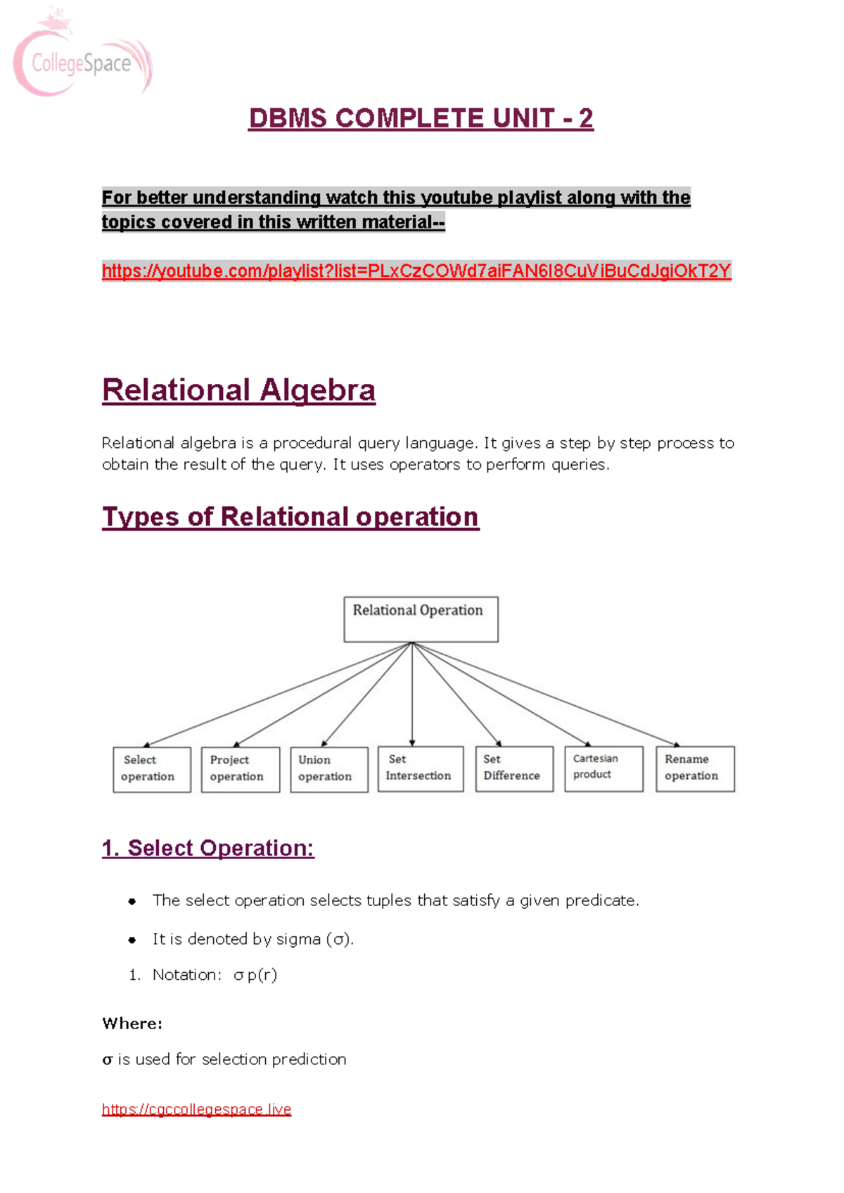 DBMS UNIT 2: Comprehensive Notes for Exam Preparation - Studocu