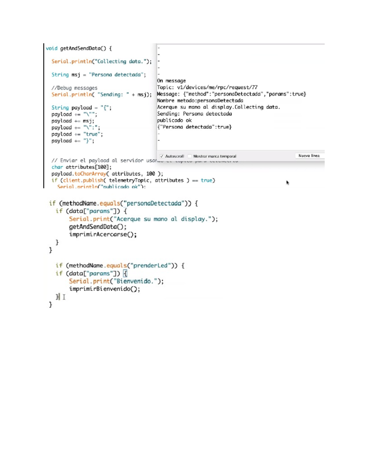 Pedazos de codigo - Esta buena - void getAndSendData() { - Serial ...