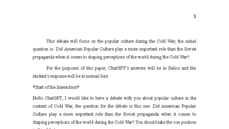 Debate on Cold War Influence: American Culture vs. Soviet Propaganda ...