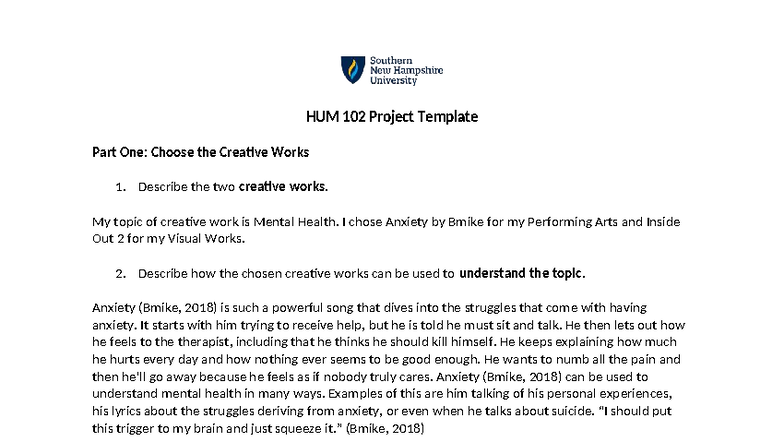 HUM 102 Project Draft: Understanding Identity Through Anxiety in Bmike ...