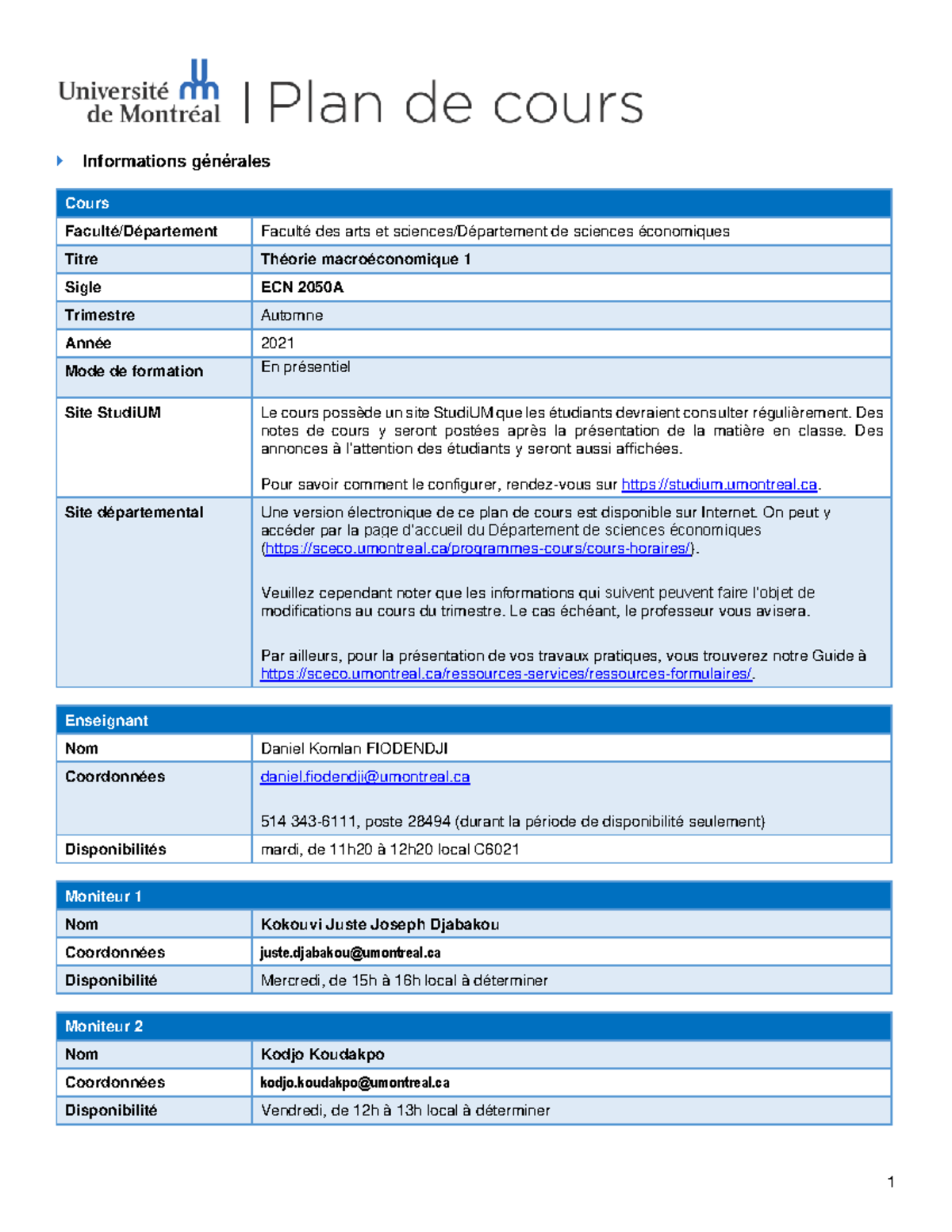 ECN2050 A21 Plan de cours - ECN2050 - UdeM - Studocu