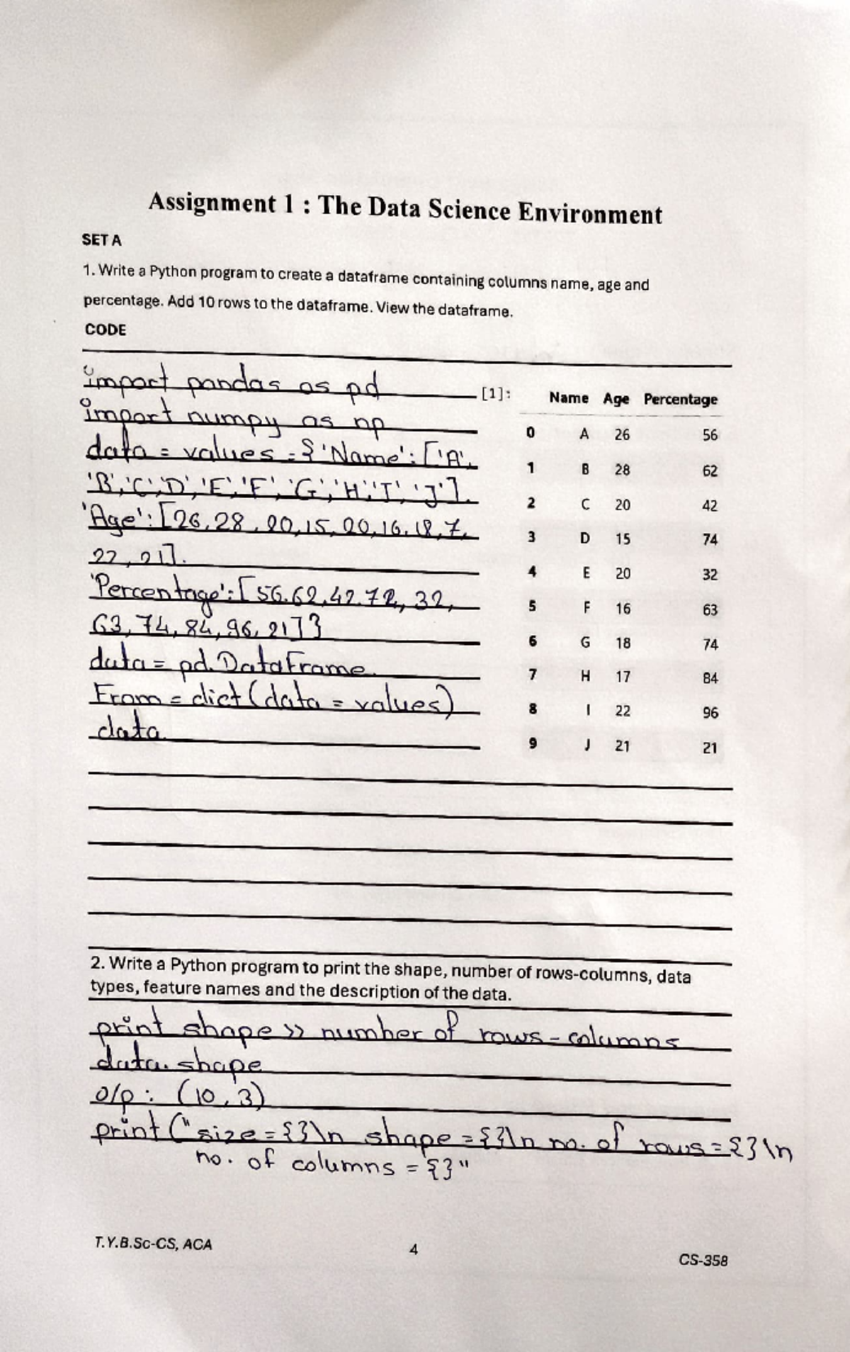 DS prac - DS practical lab notes - Assignment 1: The Data Science ...