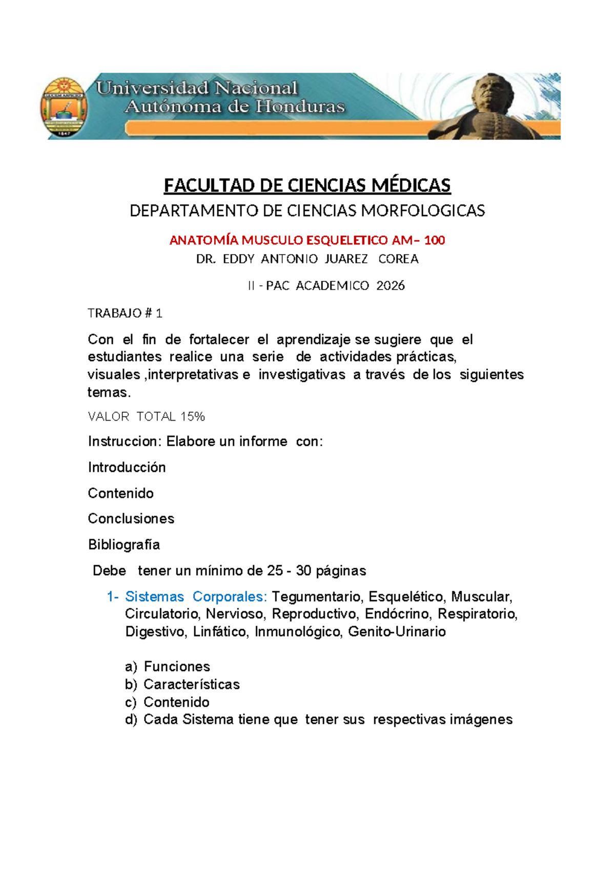 Trabajo #1 Primer Parcial II - PAC 2026: Anatomía Musculoesquelética ...