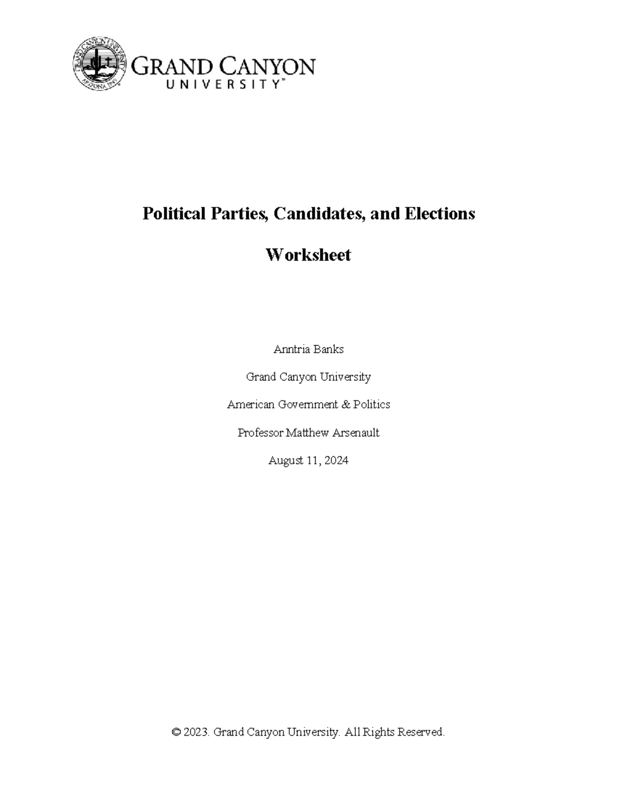 GOV 140 RS T7 - Political Parties & Elections Worksheet - Studocu