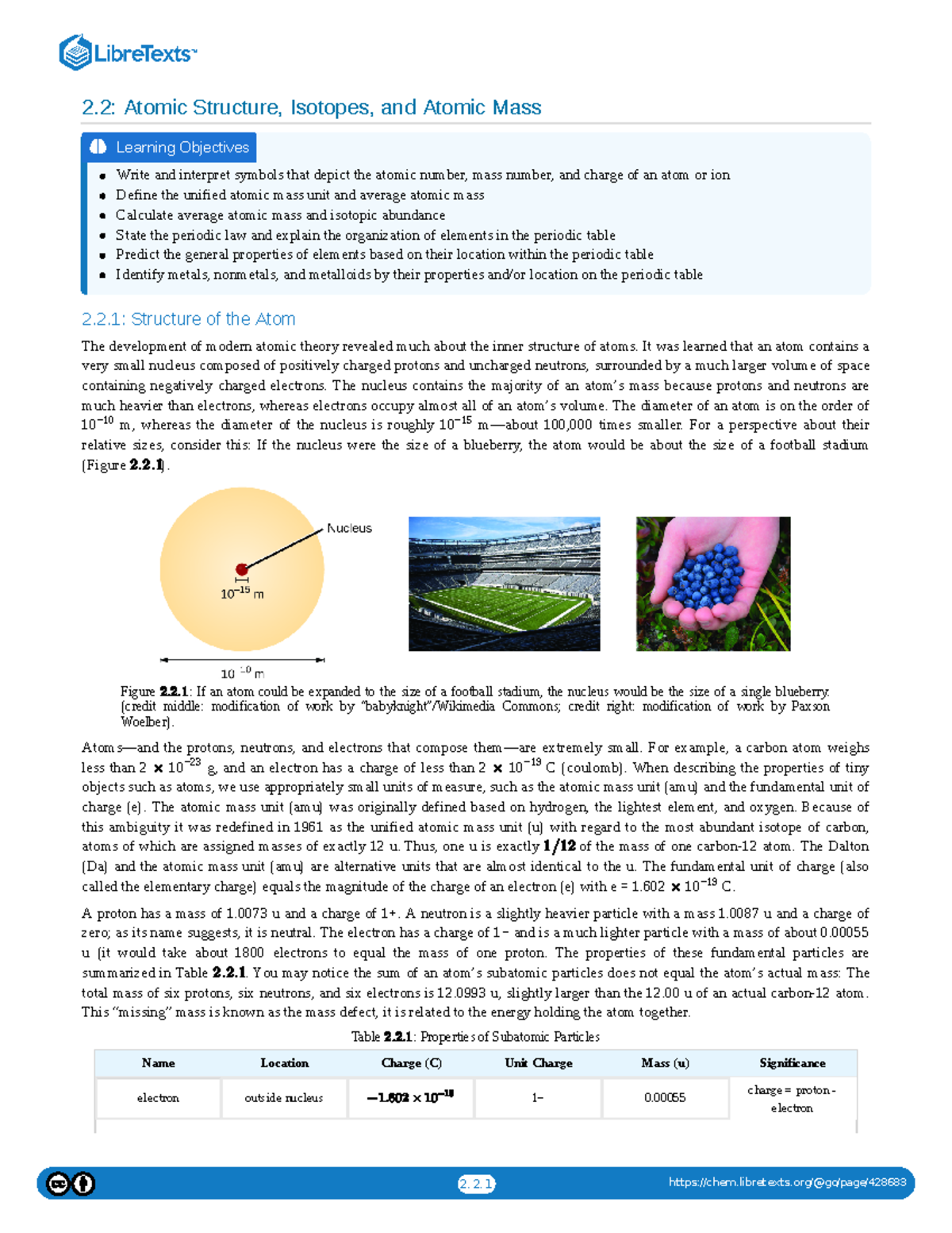 2.2: Atomic Structure, Isotopes, and Atomic Mass - Chem 135 Lecture ...