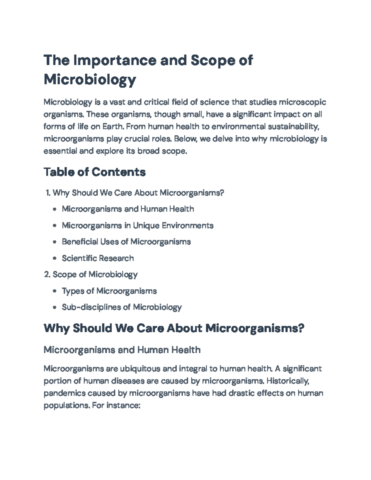 Microbiology: Importance, Scope, and Applications in Science and Health ...
