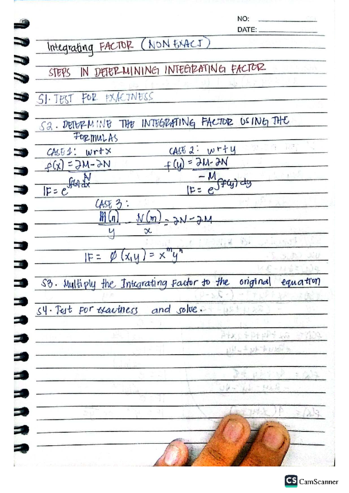 NON Exact DE Sample Problems & Solutions (MATH 101) - Studocu