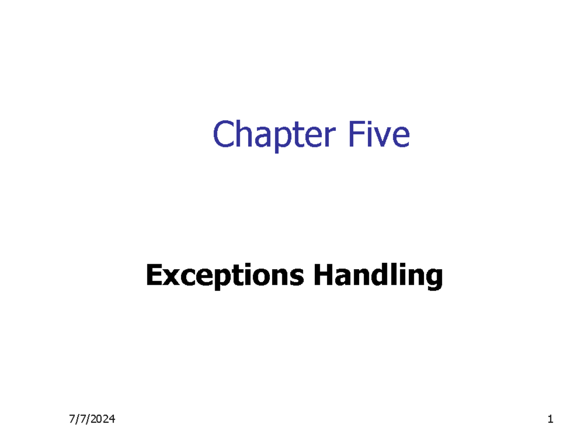 OOP 5 - Comprehensive Guide to Exception Handling in Java - Studocu