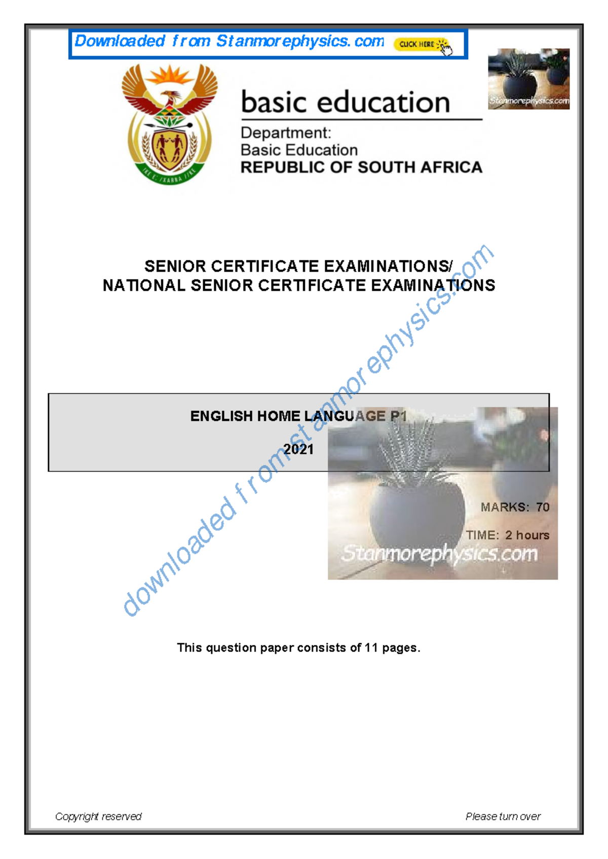English HL NSC Grade 12 June 2021 P1 Exam Paper & Marking Memo - Studocu