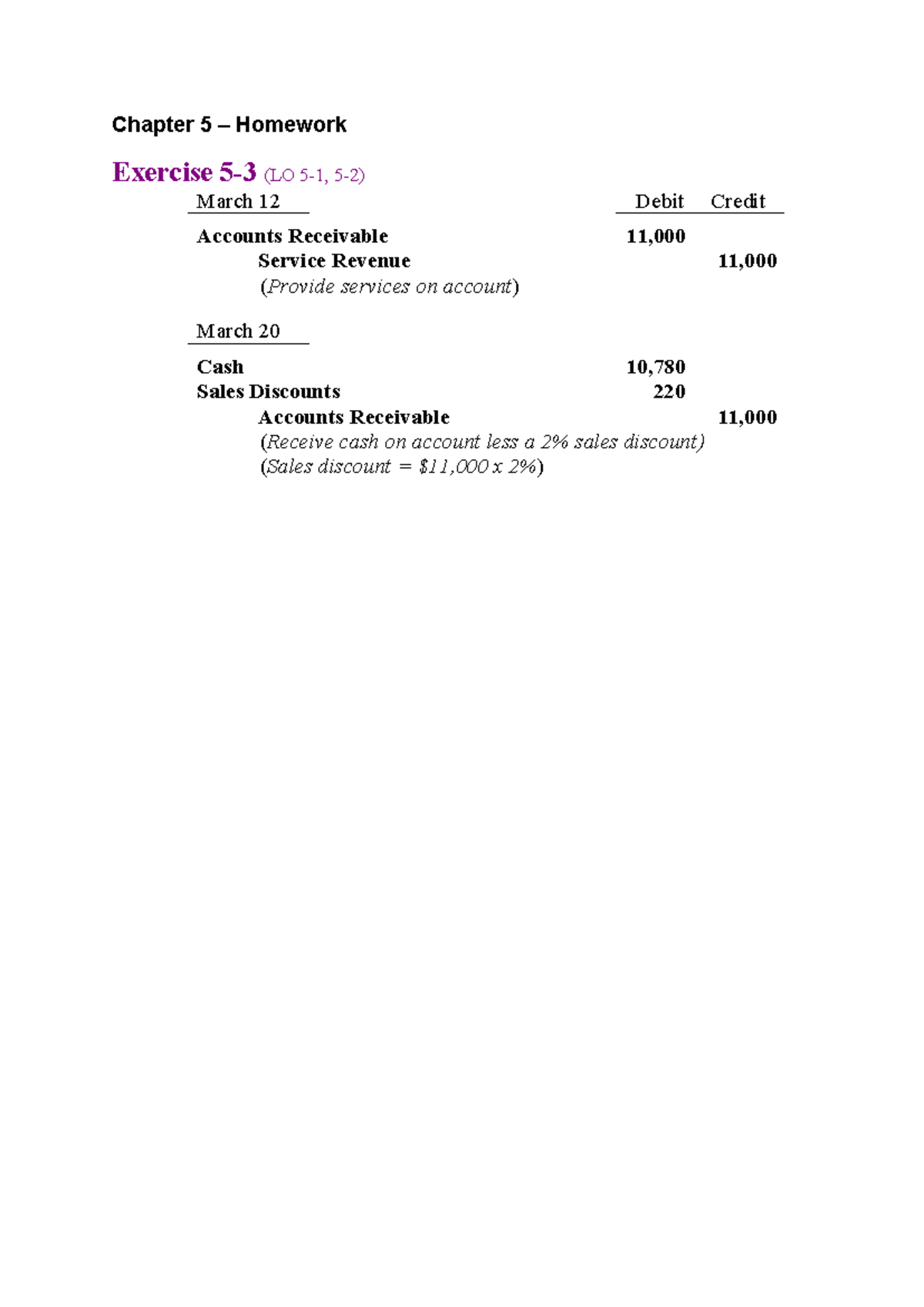 Ch5 Homework Exercise: Accounts Receivable & Bad Debts Analysis - Studocu