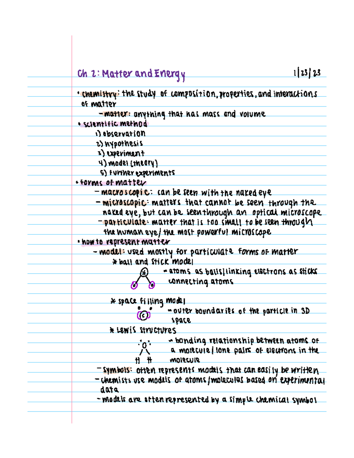 Chemistry 101: Chapter 2 Notes on Matter and Energy - Studocu