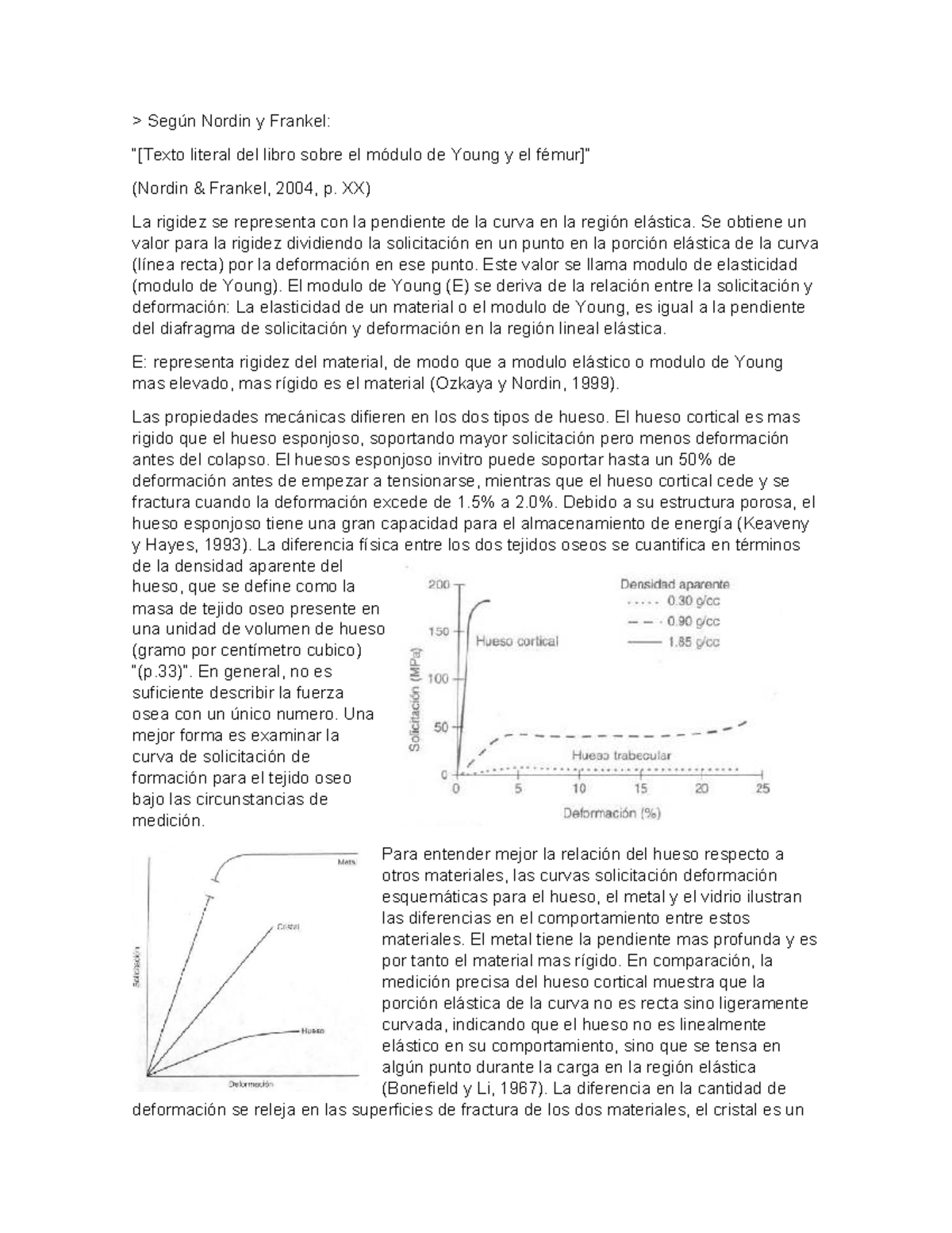 Apuntes sobre el Módulo de Young y la Rigidez del Hueso - Studocu