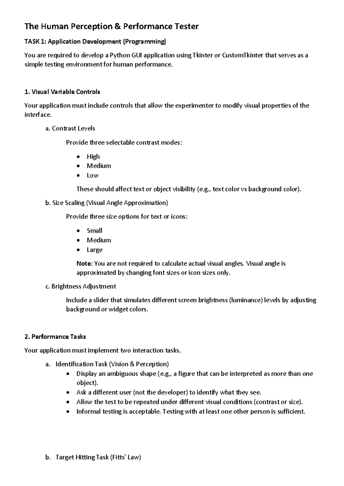 HCI Assign - Design: Human Perception Performance Tester Task 1 & 2 ...