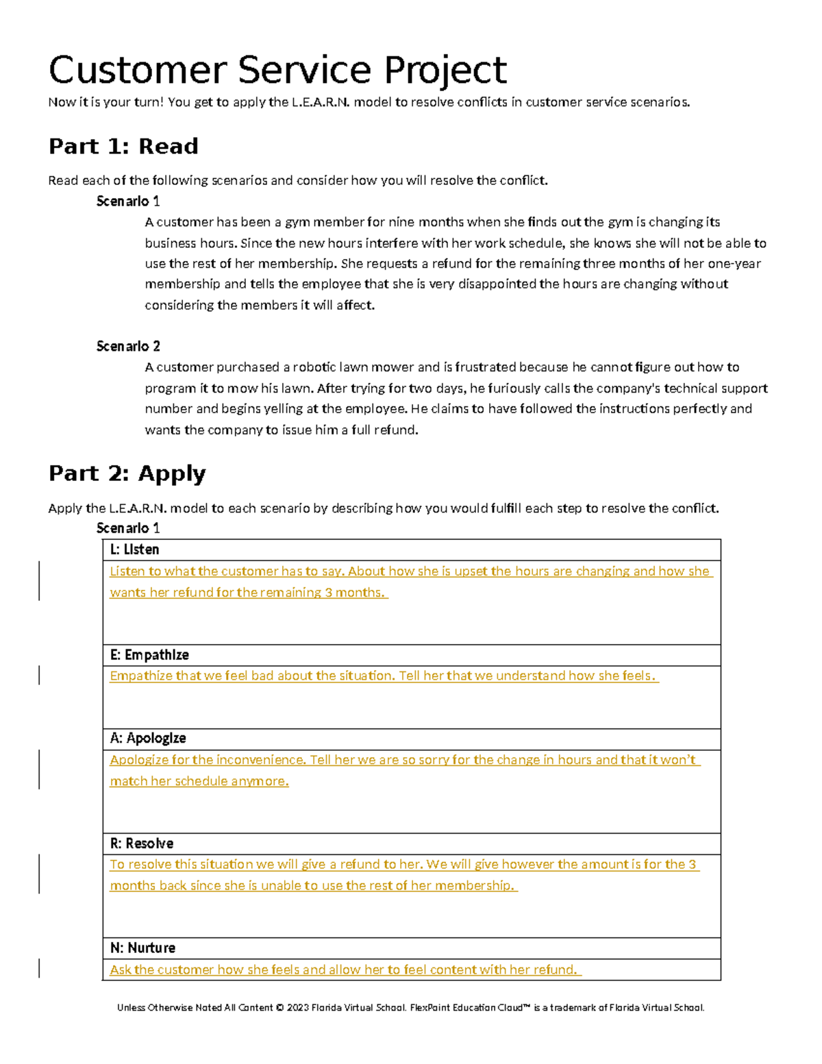 Customer service - E.A.R. model to resolve conflicts in customer ...