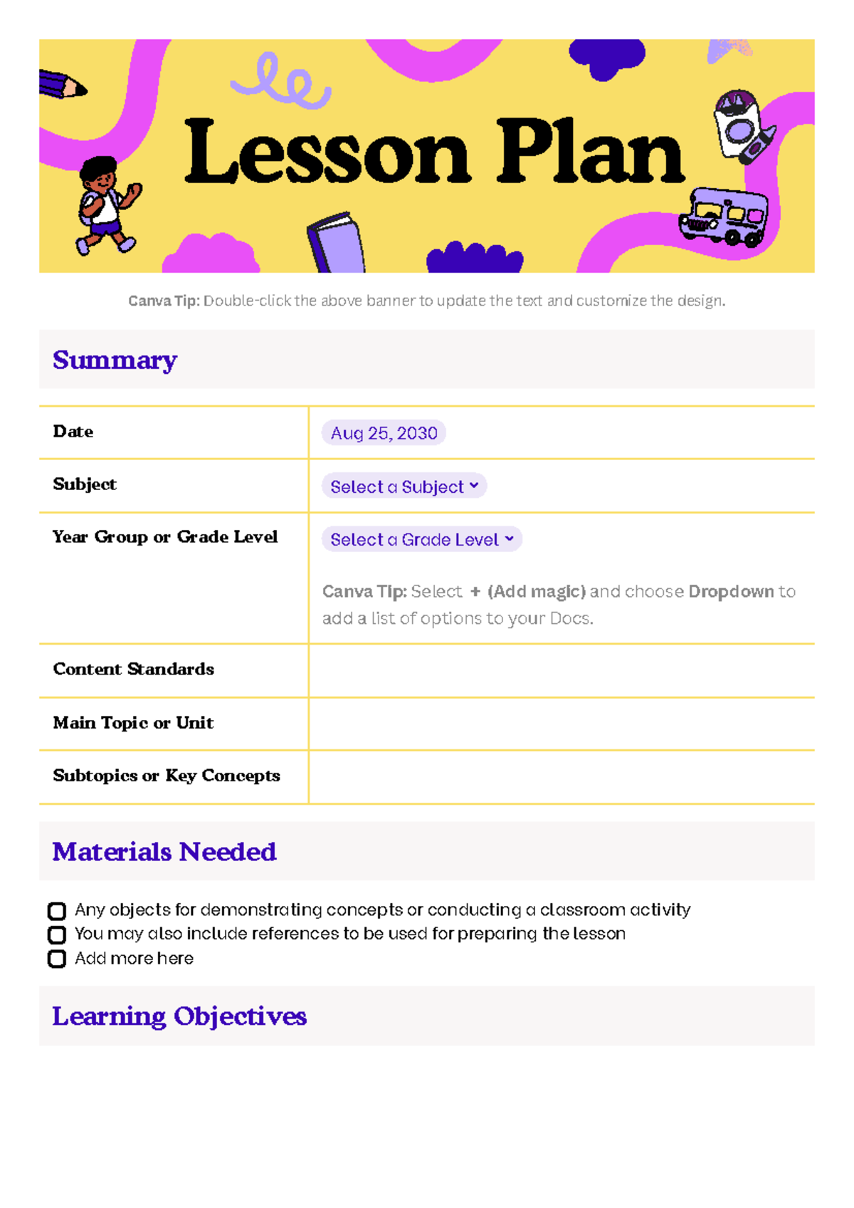 Lesson Plan: Customizing with Canva Tips for Effective Teaching - Studocu