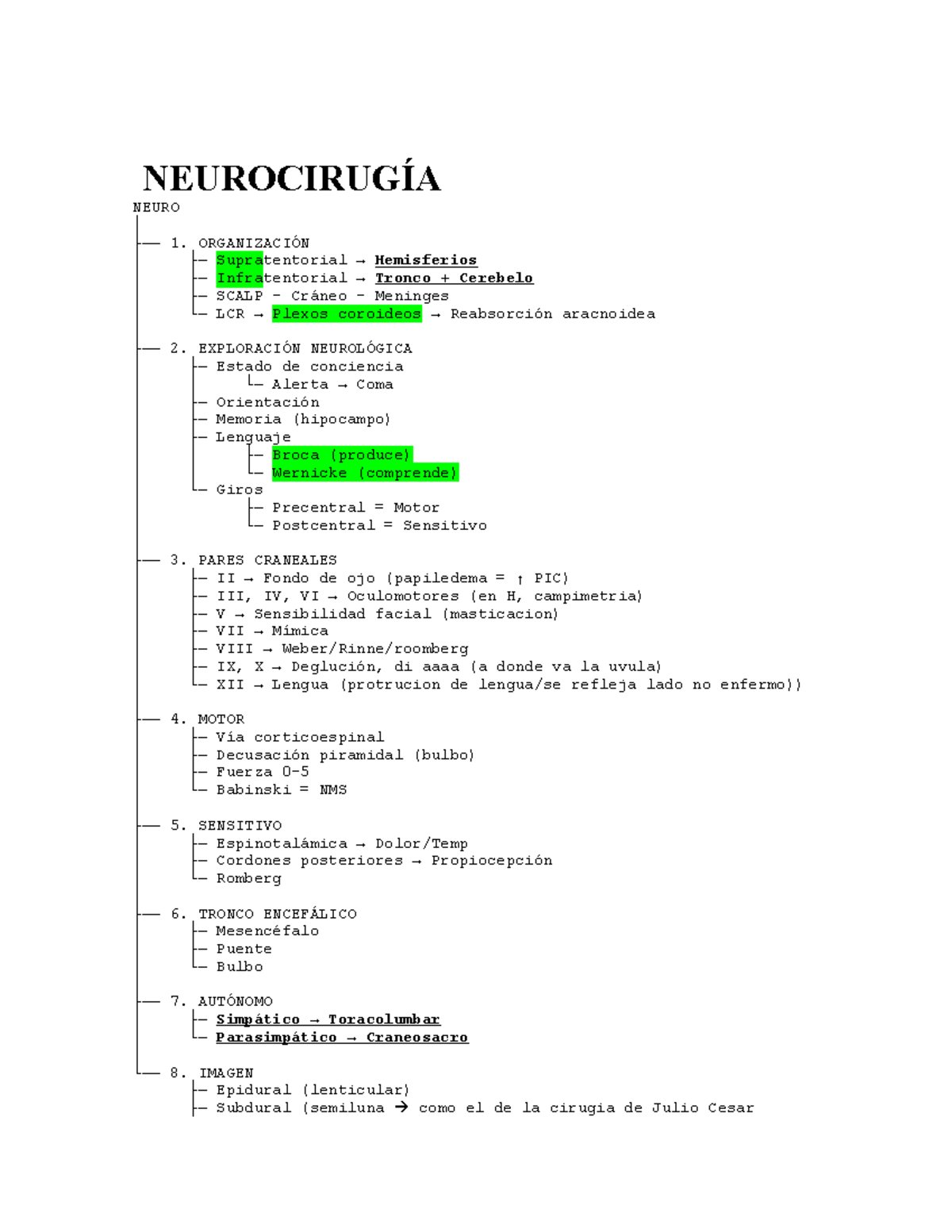 Neurocirugía NEURO 1: Repaso para Examen ENARM - Studocu