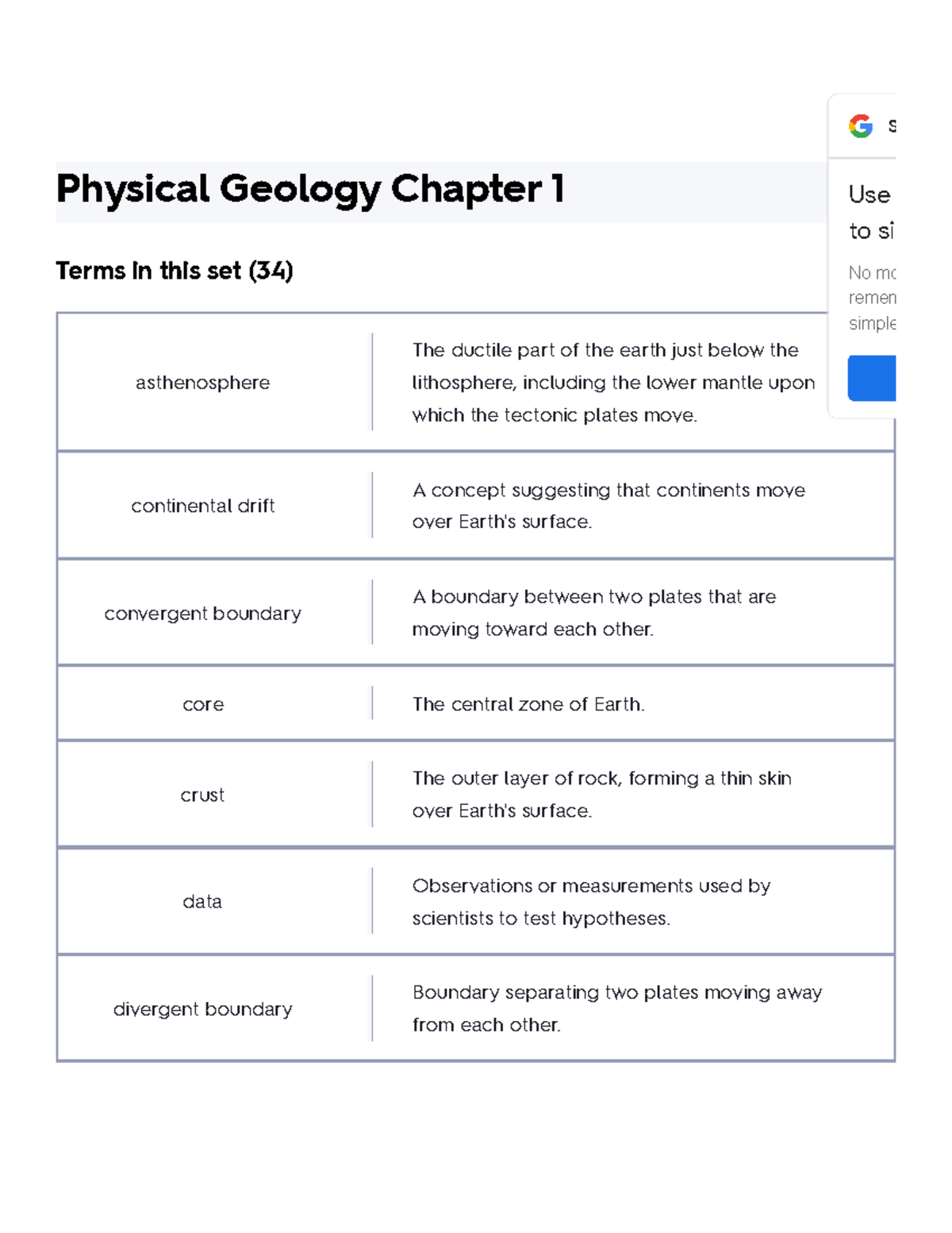 Physical Geology (GEOL101) Chapter 1 Flashcards Overview - Studocu