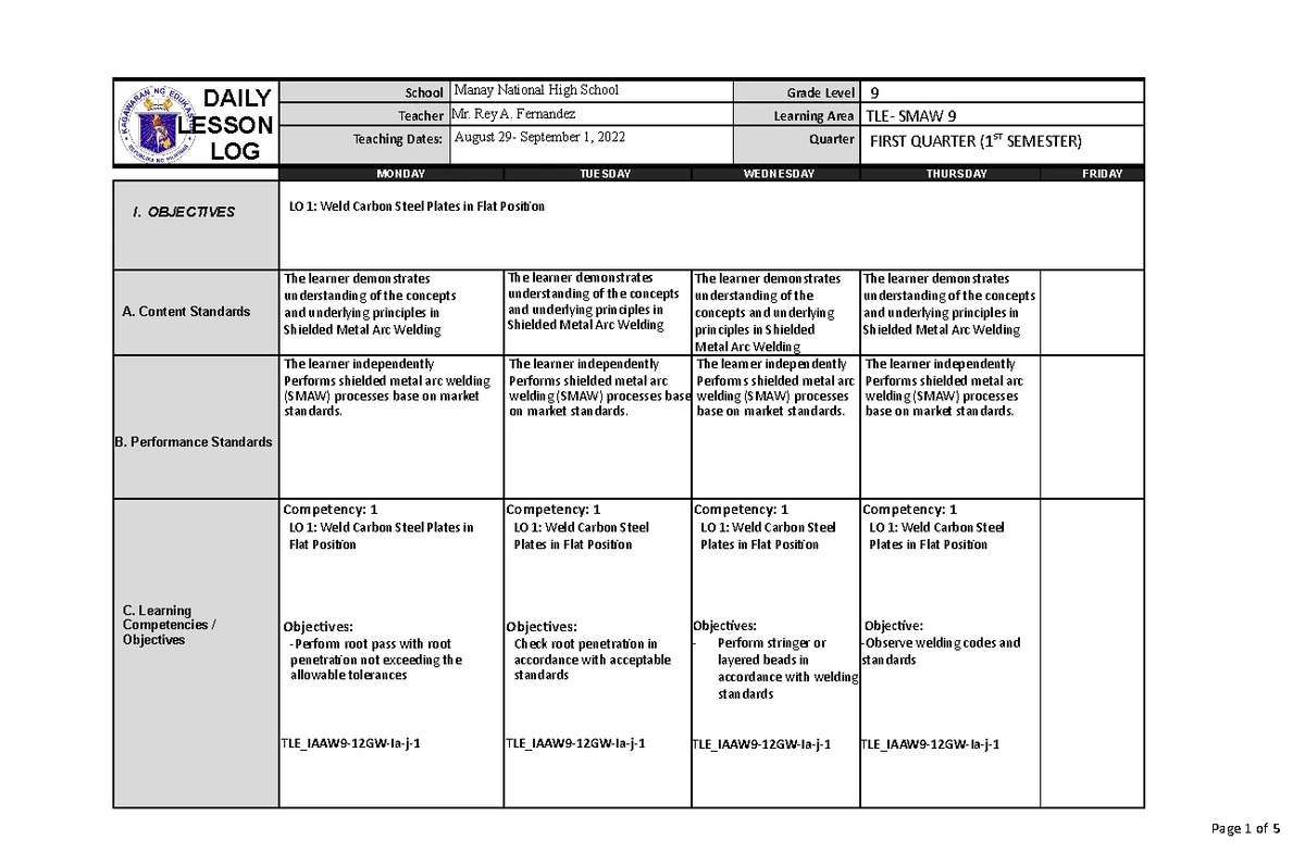 4 Q1 TLE Cookery 10 - 10 TLE Cookery Quarter 1 – Module 4: Nutritional ...