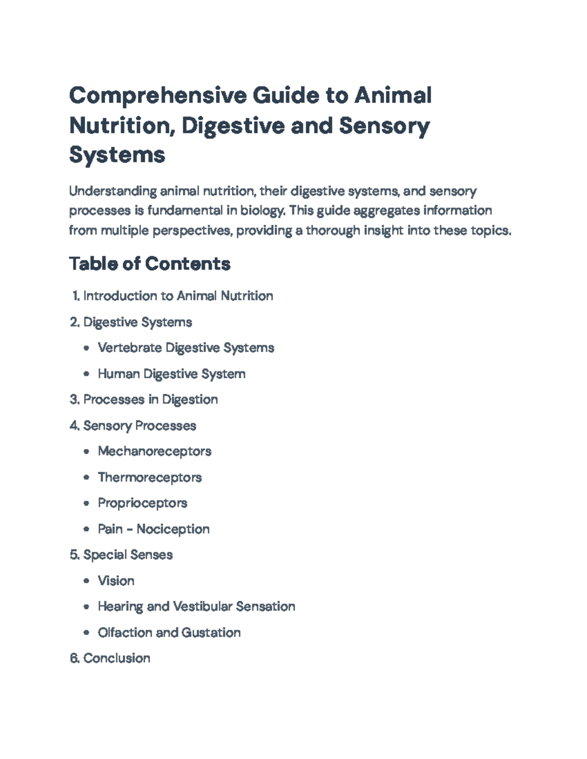 Comprehensive Guide on Animal Nutrition & Digestive Systems (BIO101 ...