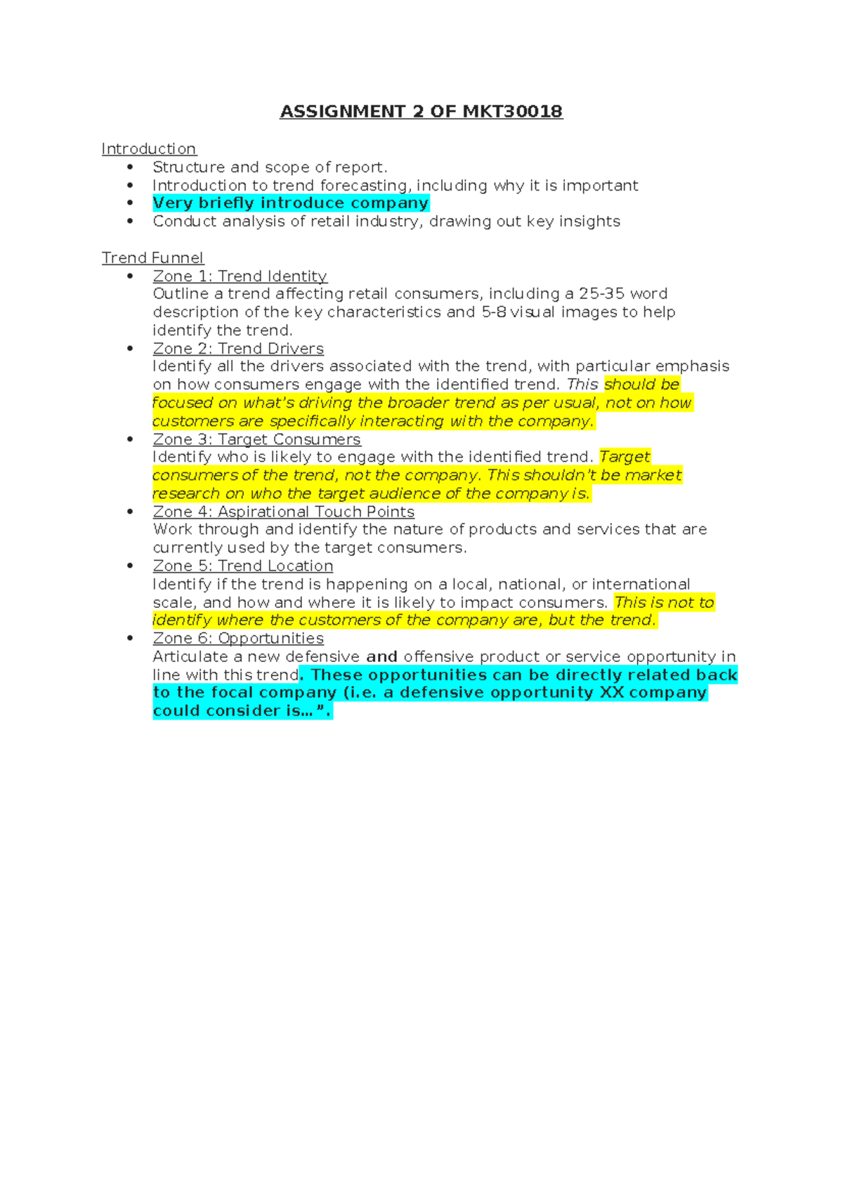 MKT30018 Assignment 2: Trend Forecasting in Retail Analysis - Studocu