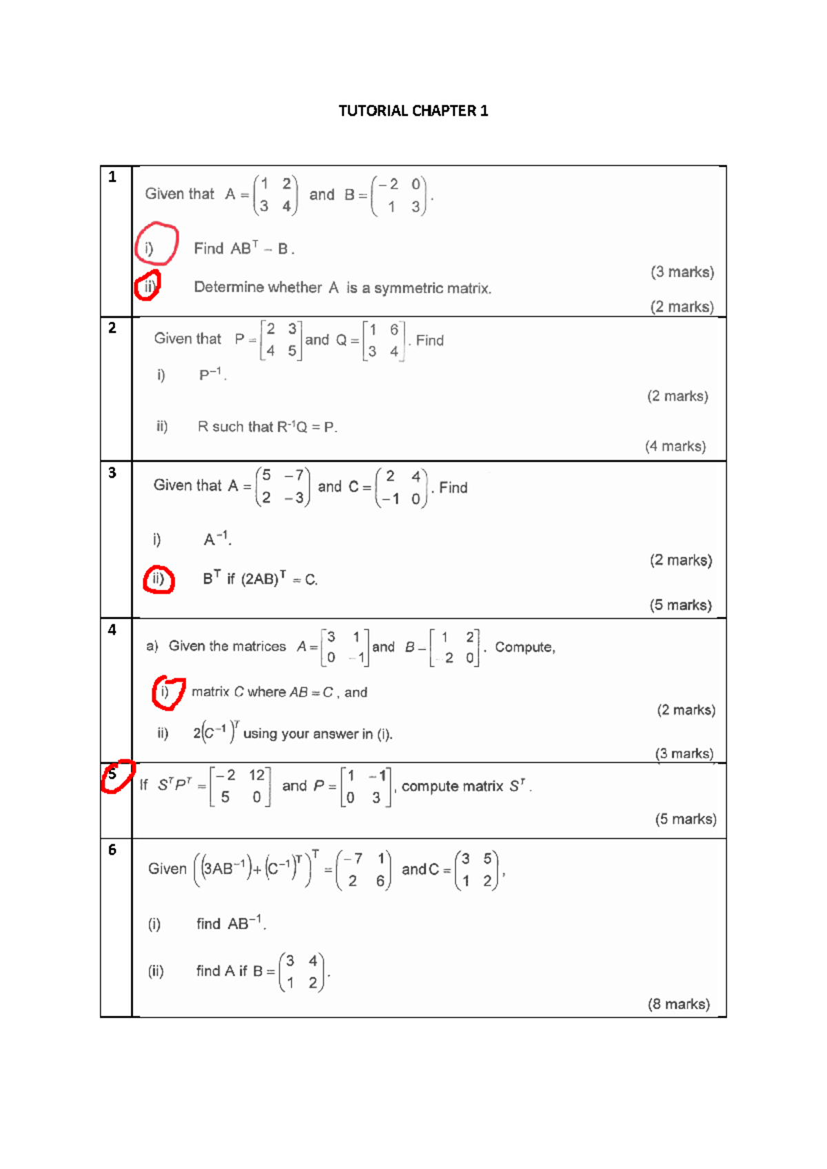 Tutorial Chapter 1: Matrix Operations and Symmetry Analysis - Studocu