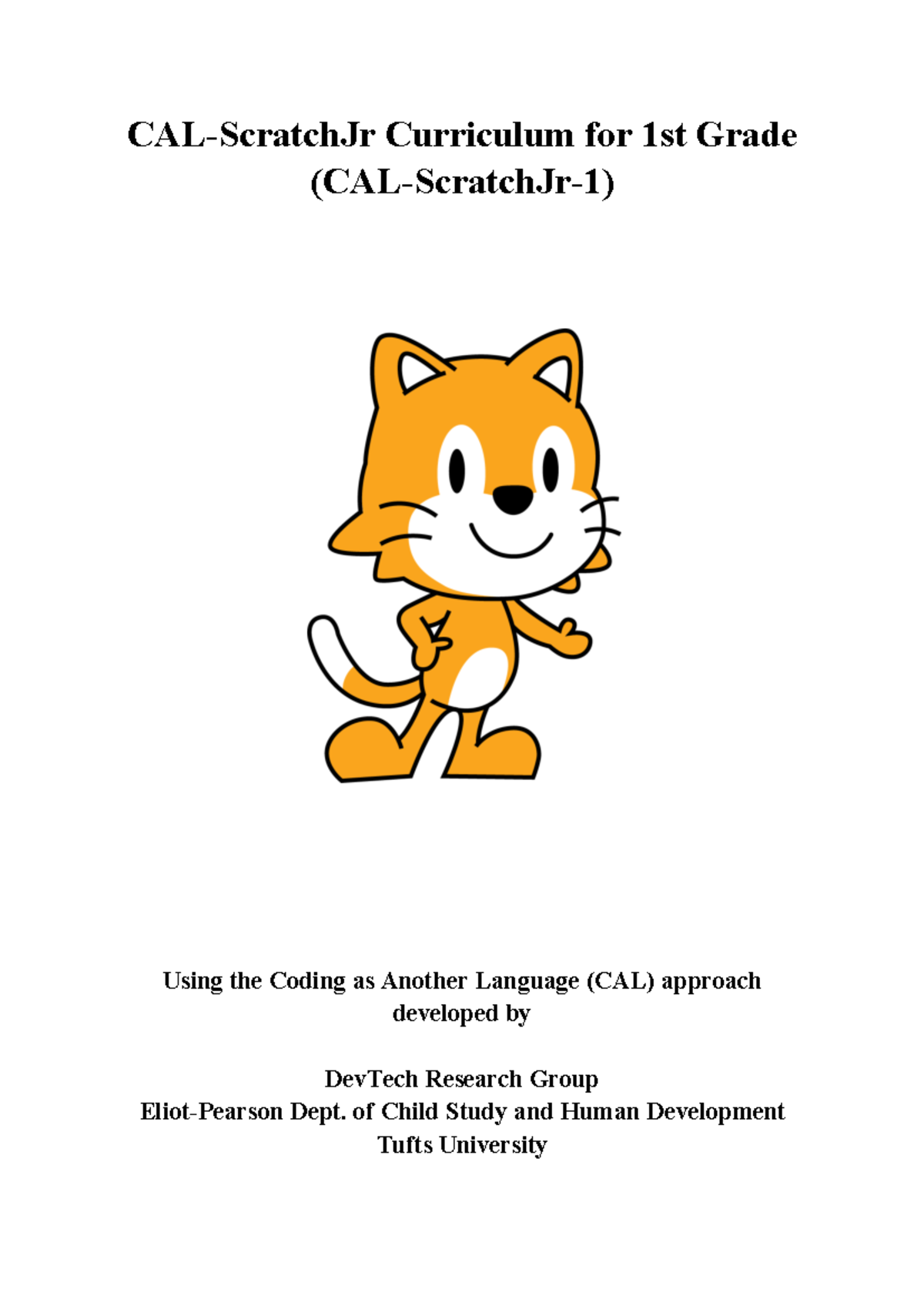 CAL ScratchJr Full Curriculum for 1st Grade: A Comprehensive Guide - Studocu