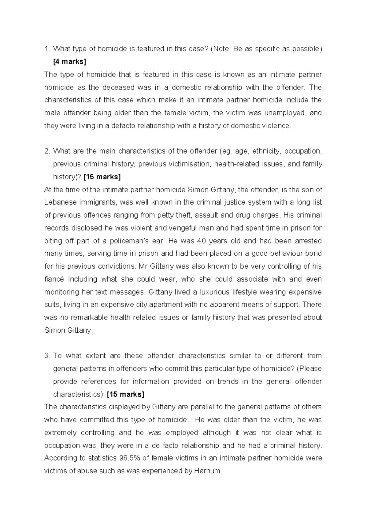 Homicide Assessment 1: Intimate Partner Homicide Case Study Analysis ...