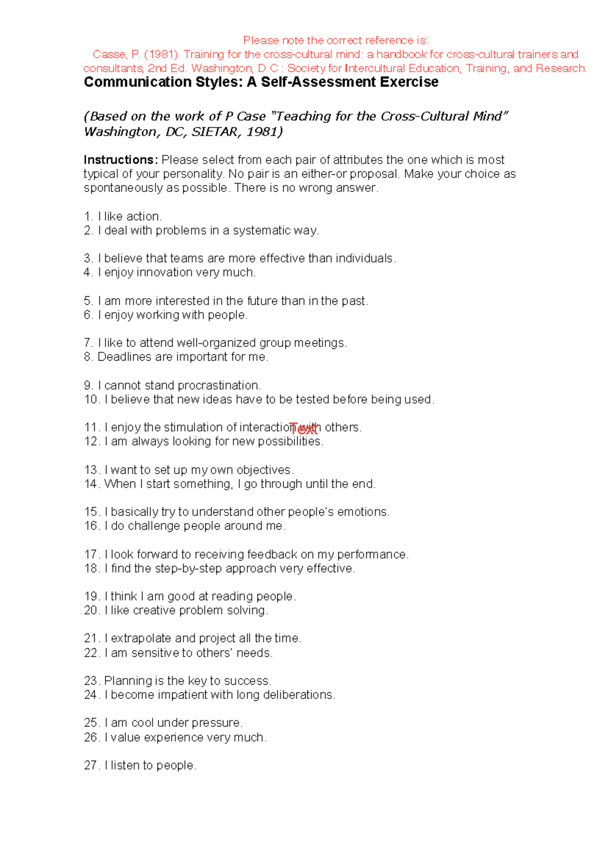 HLTH103 Communication Styles Self-Assessment Guide - Studocu