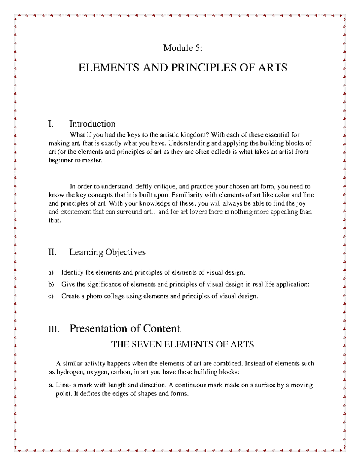 Module 5: Elements & Principles of Art - Key Concepts Explained - Studocu