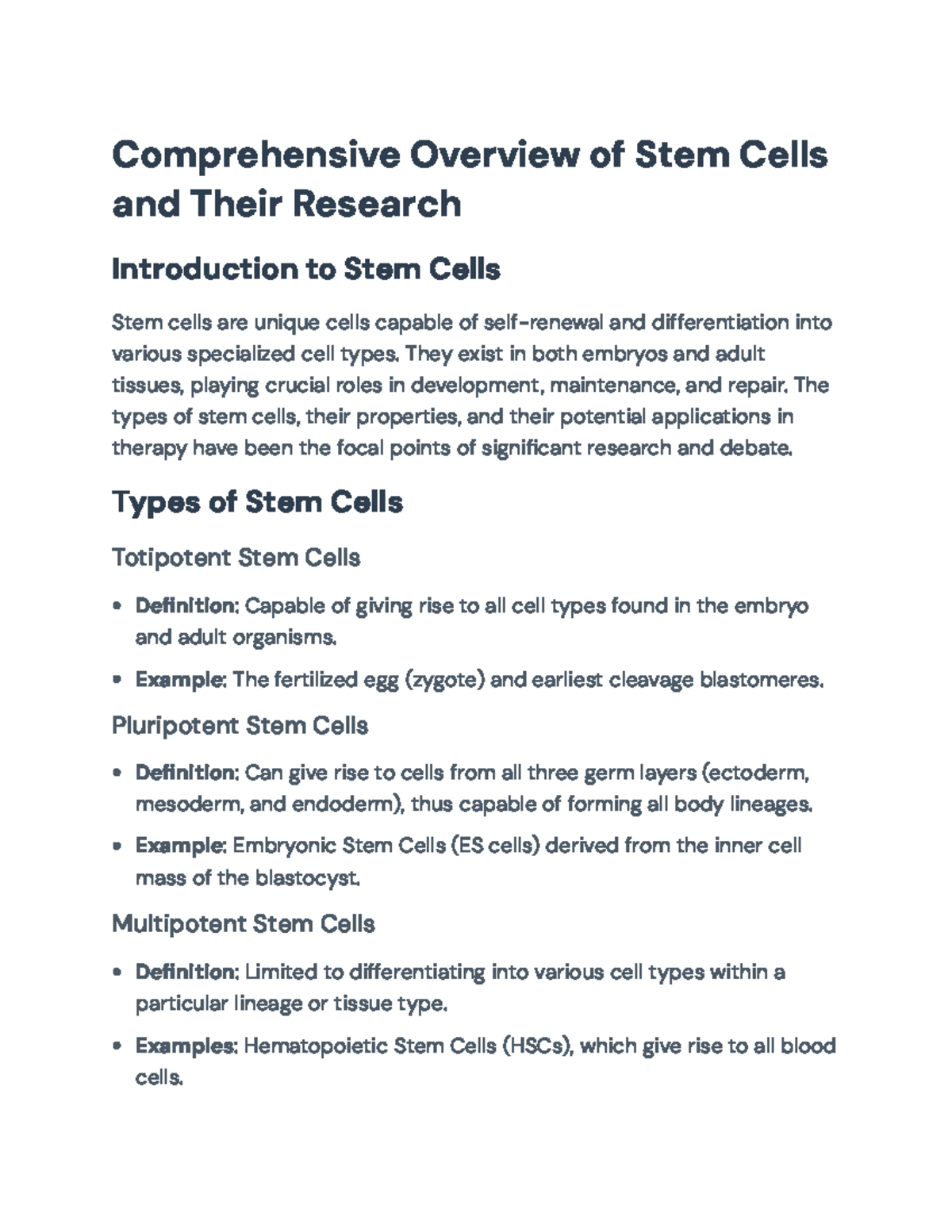 Stem Cell Research: Comprehensive Overview and Applications in Medicine ...