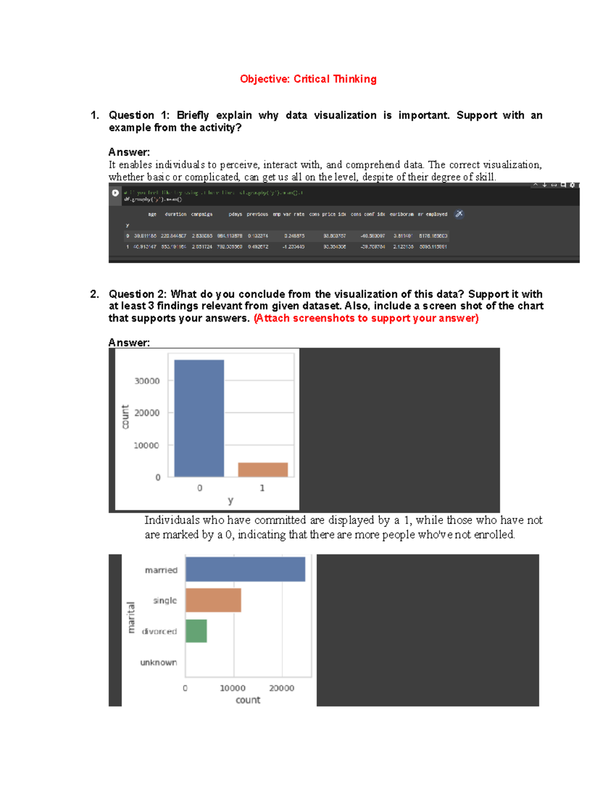 Data Visualization Activity: Analyzing Insights from Dataset - Studocu