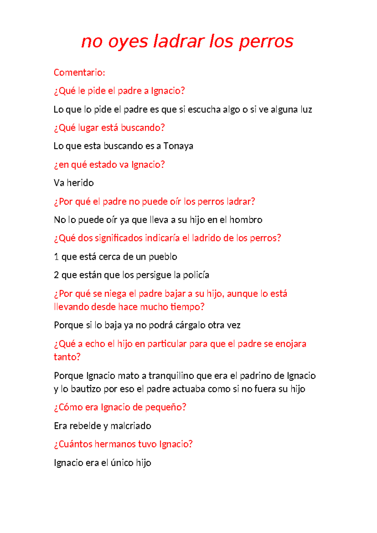 Comentario sobre "No Oyes Ladrar los Perros" - Análisis y Reflexiones ...