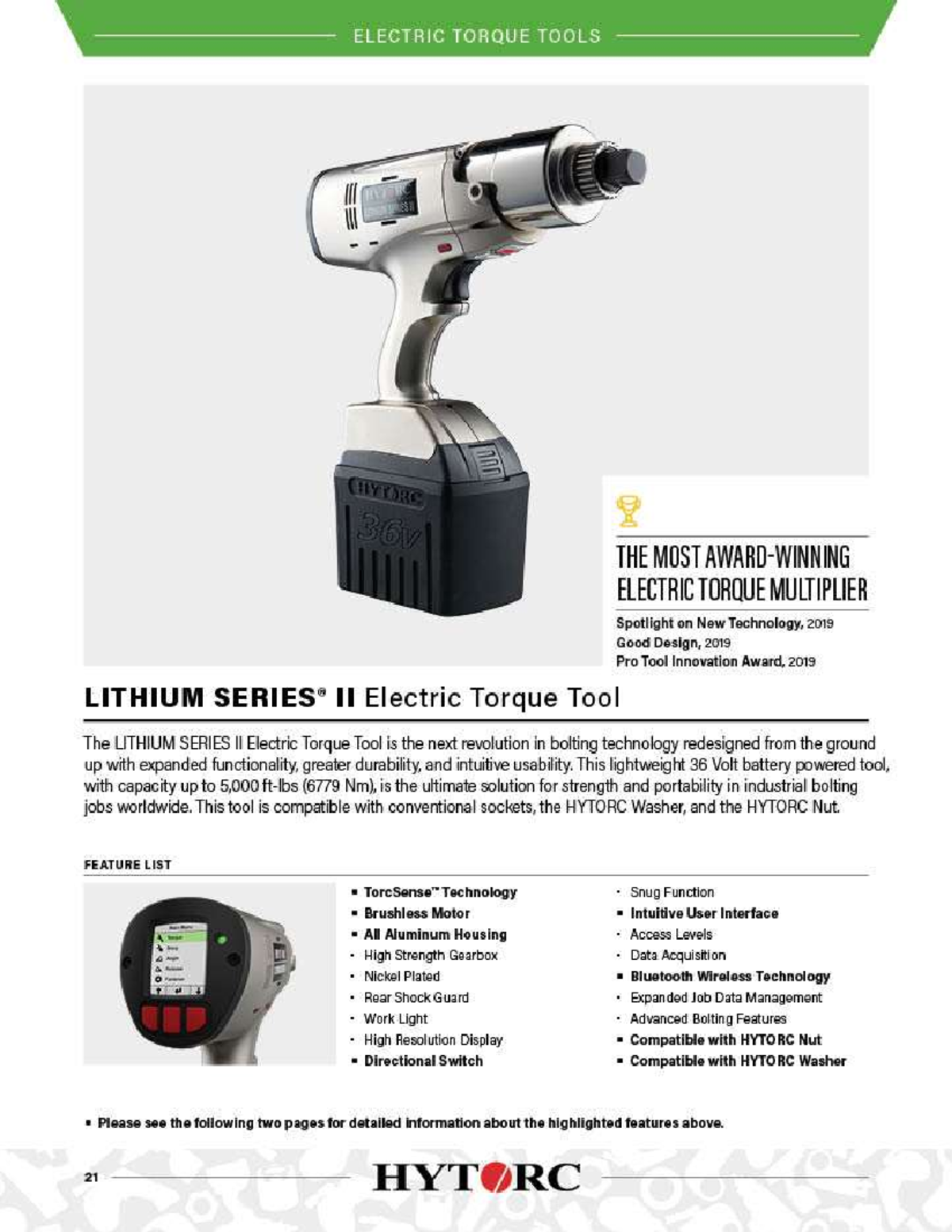 ELECTRIC TORQUE TOOLS HYTORC 36V: LITHIUM SERIES II CATALOG 2019 - Studocu