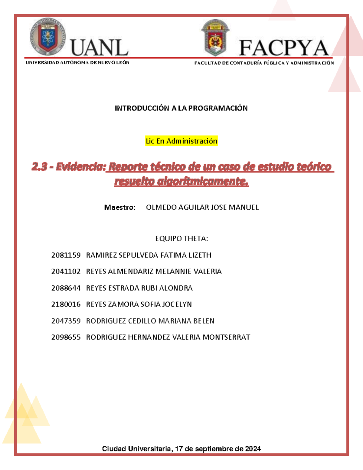 ACT2 - baase de datos - UNIVERSIDAD AUTÓNOMA DE NUEVO LEÓN FACULTAD DE ...