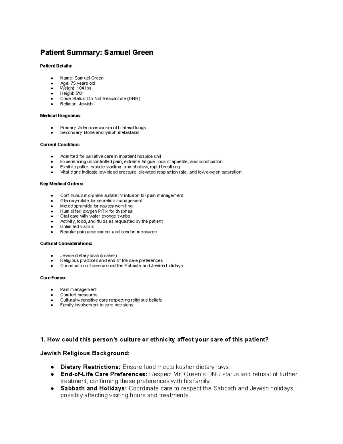 Cultural Considerations in Patient Care: Case Studies and Strategies ...
