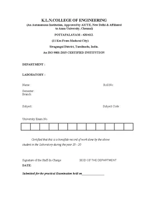Cs3461 os lab manual student copy - DEPARTMENT OF COMPUTER SCIENCE AND ...