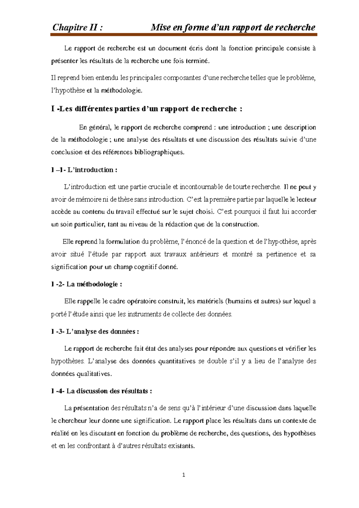 Chapitre 3 - Méthodologie du Rapport de Recherche - Studocu