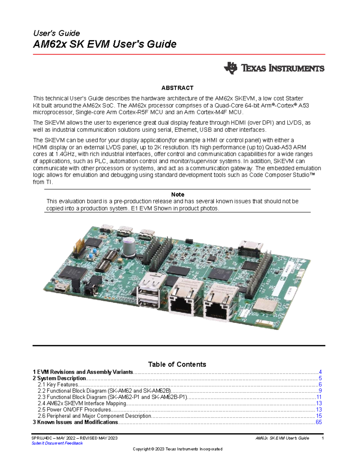User guide for AM625 processor: AM62x SK EVM guide - Studocu