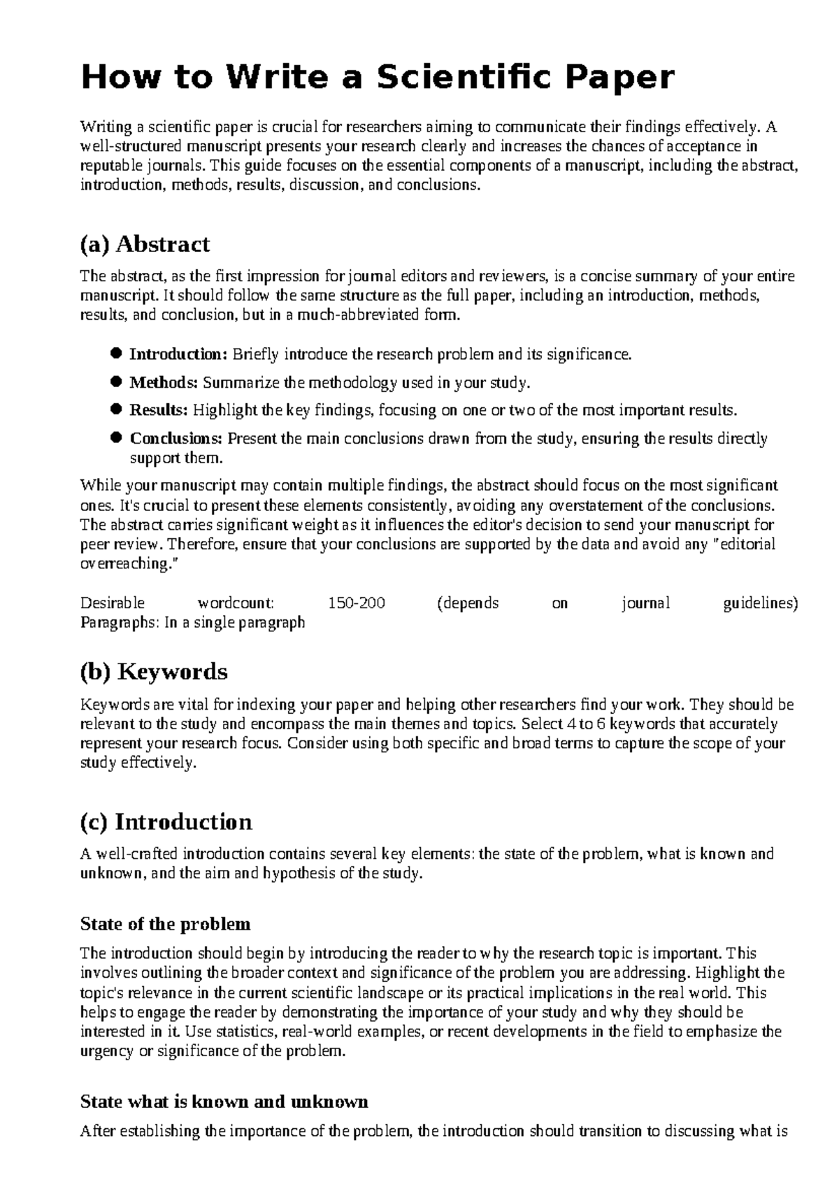 Writing a Scientific Paper: Essential Guide for Researchers - Studocu