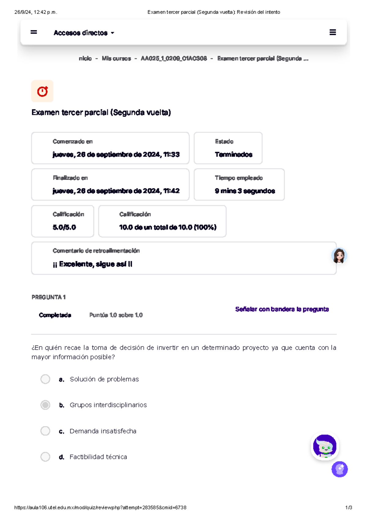 Examen parcial 3 - Creatividad e innovación tecnológica (Segunda vuelta) - Studocu